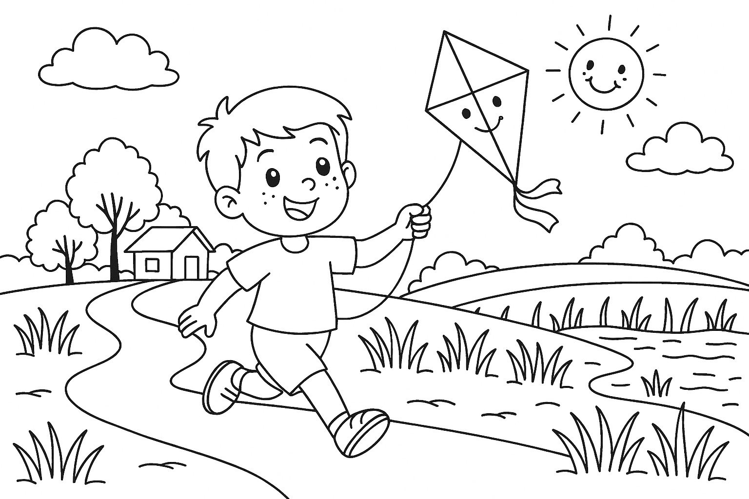 +20 Sketsa Gambar Pemandangan Alam untuk Anak SD yang Mudah
