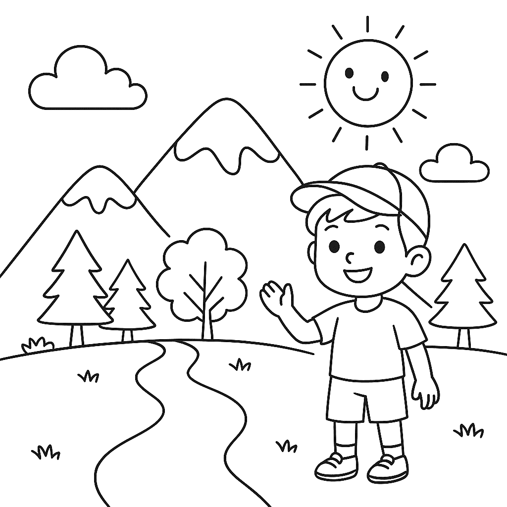 +20 Sketsa Gambar Pemandangan Alam untuk Anak SD yang Mudah