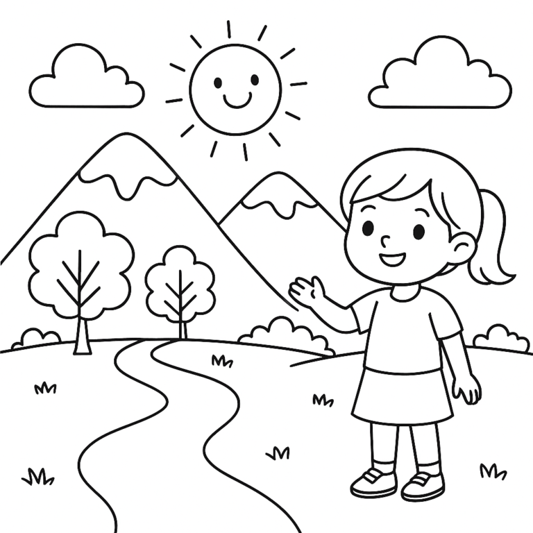 +20 Sketsa Gambar Pemandangan Alam untuk Anak SD yang Mudah