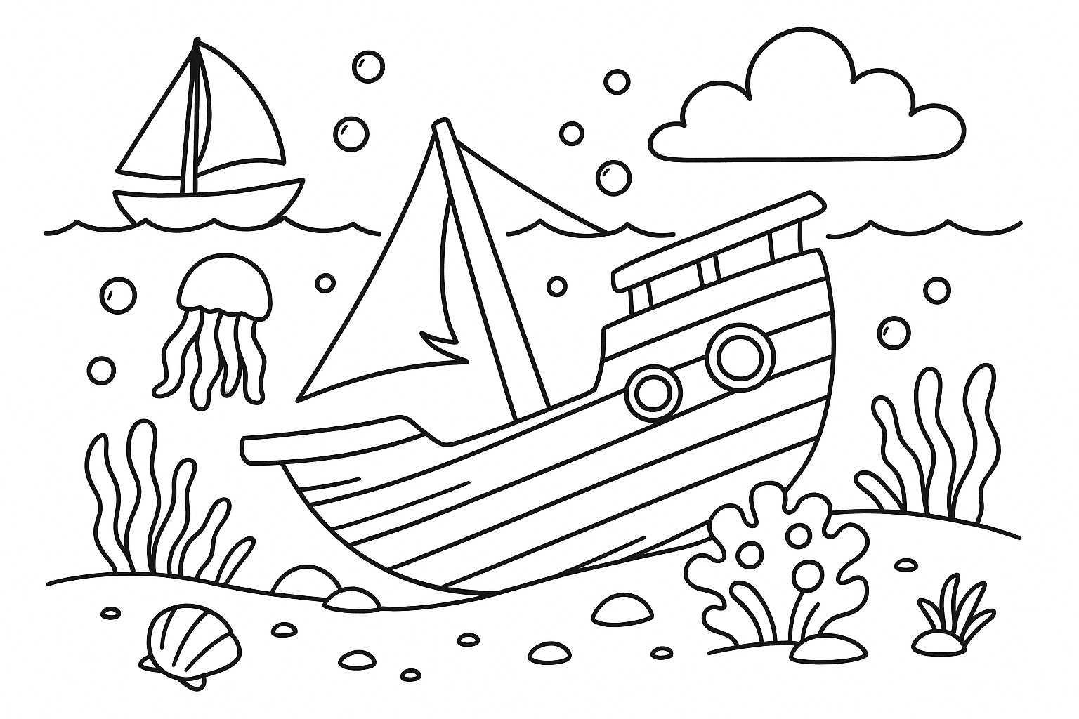 +20 Sketsa Gambar Pemandangan Alam untuk Anak SD yang Mudah