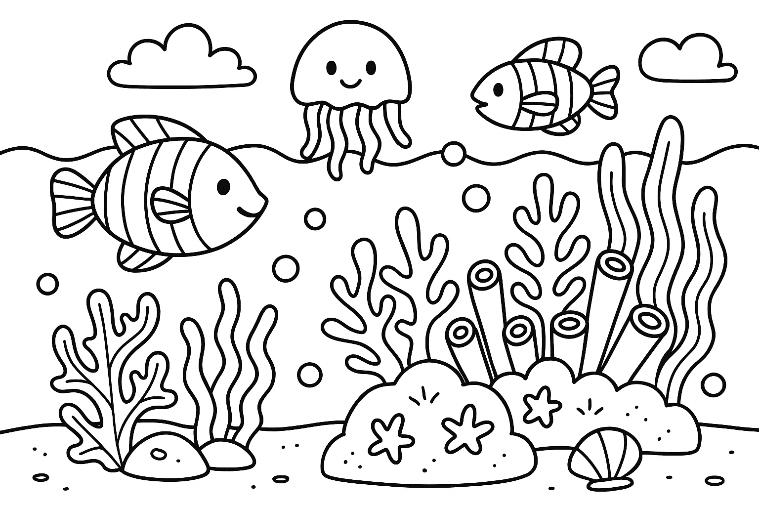 +20 Sketsa Gambar Pemandangan Alam untuk Anak SD yang Mudah